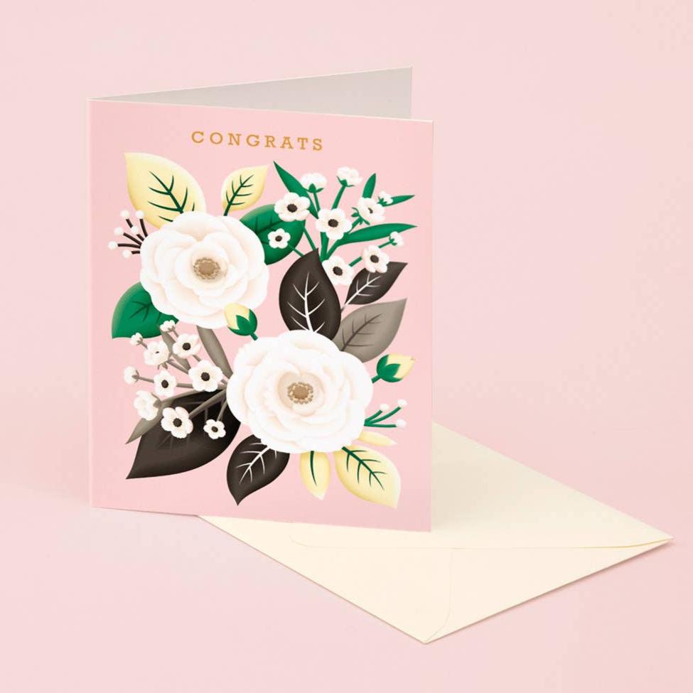 Clap Clap - White Rose Congratulations Card – treehaus